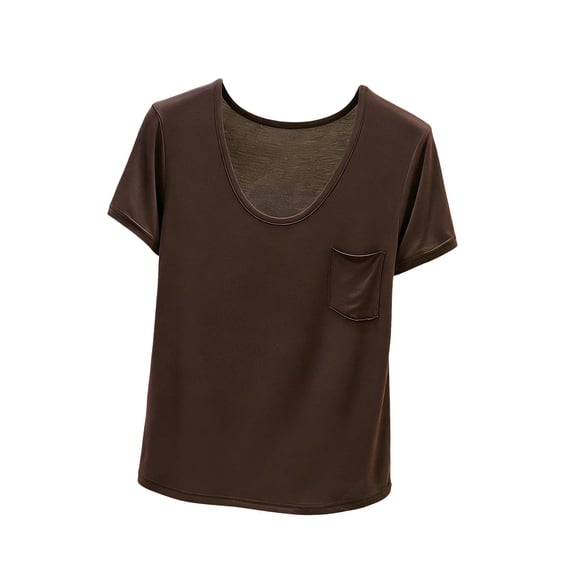 aidice Womens Plus Size Tops Pajama Comfy Short Sleeve Scoop Neck ...