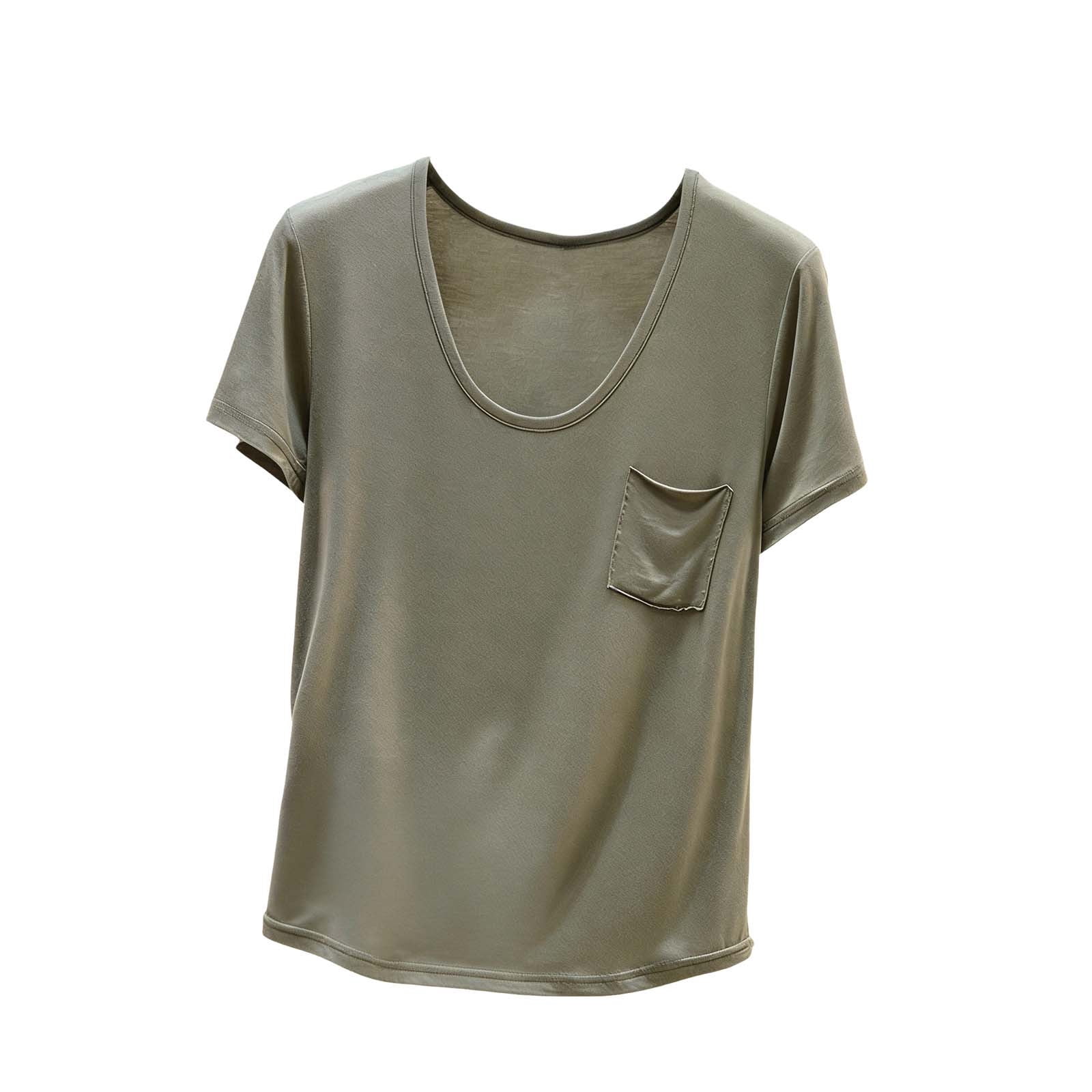 aidice Womens Plus Size Tops Pajama Comfy Short Sleeve Scoop Neck ...