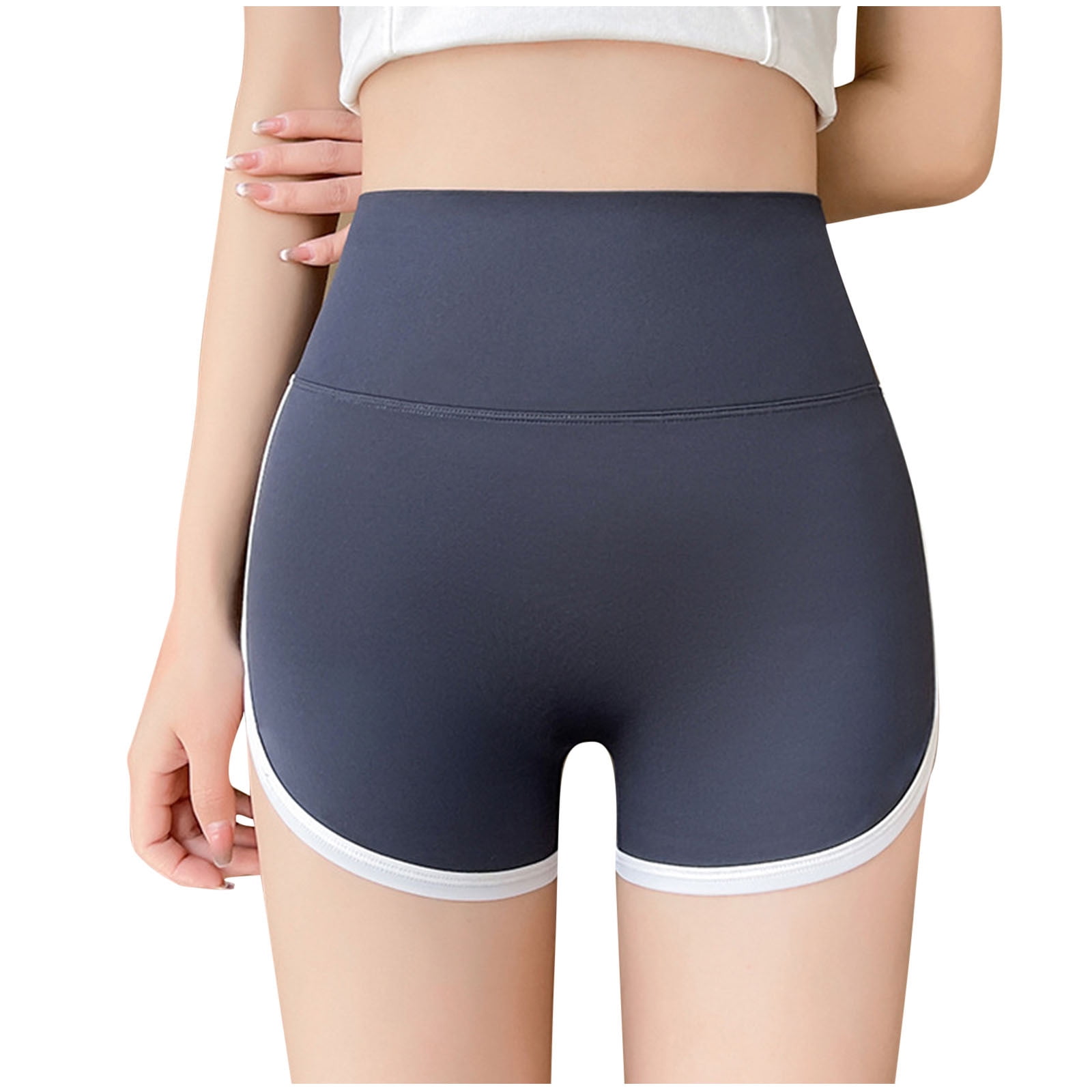 aidice Womens Shorts Solid Basic Shorts for Women Elastic Waisted High ...