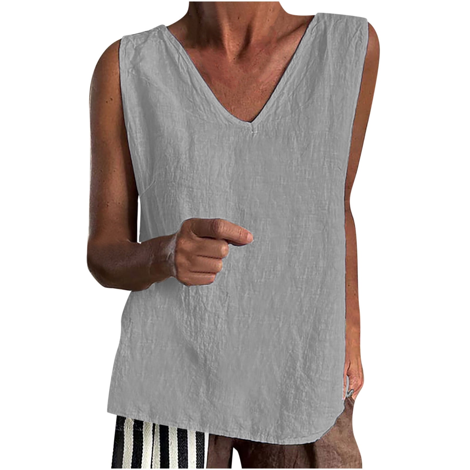 aidice Womens Tank Top V Neck Sleeveless Loose Fitted Tanks Lightweight ...