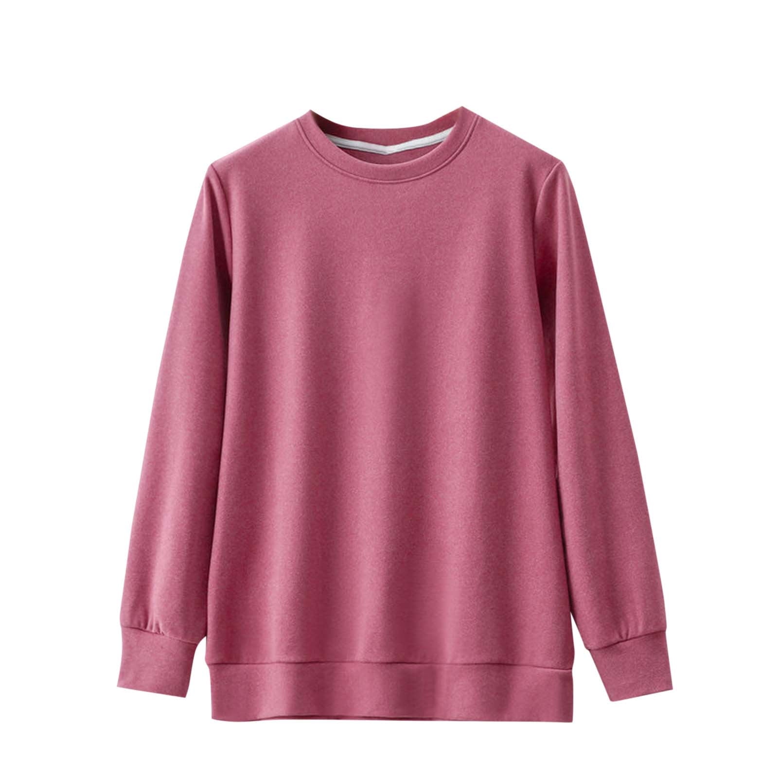 aidice Womens Tops Casual Long Sleeve Round Neck Loose Shirts Comfy ...
