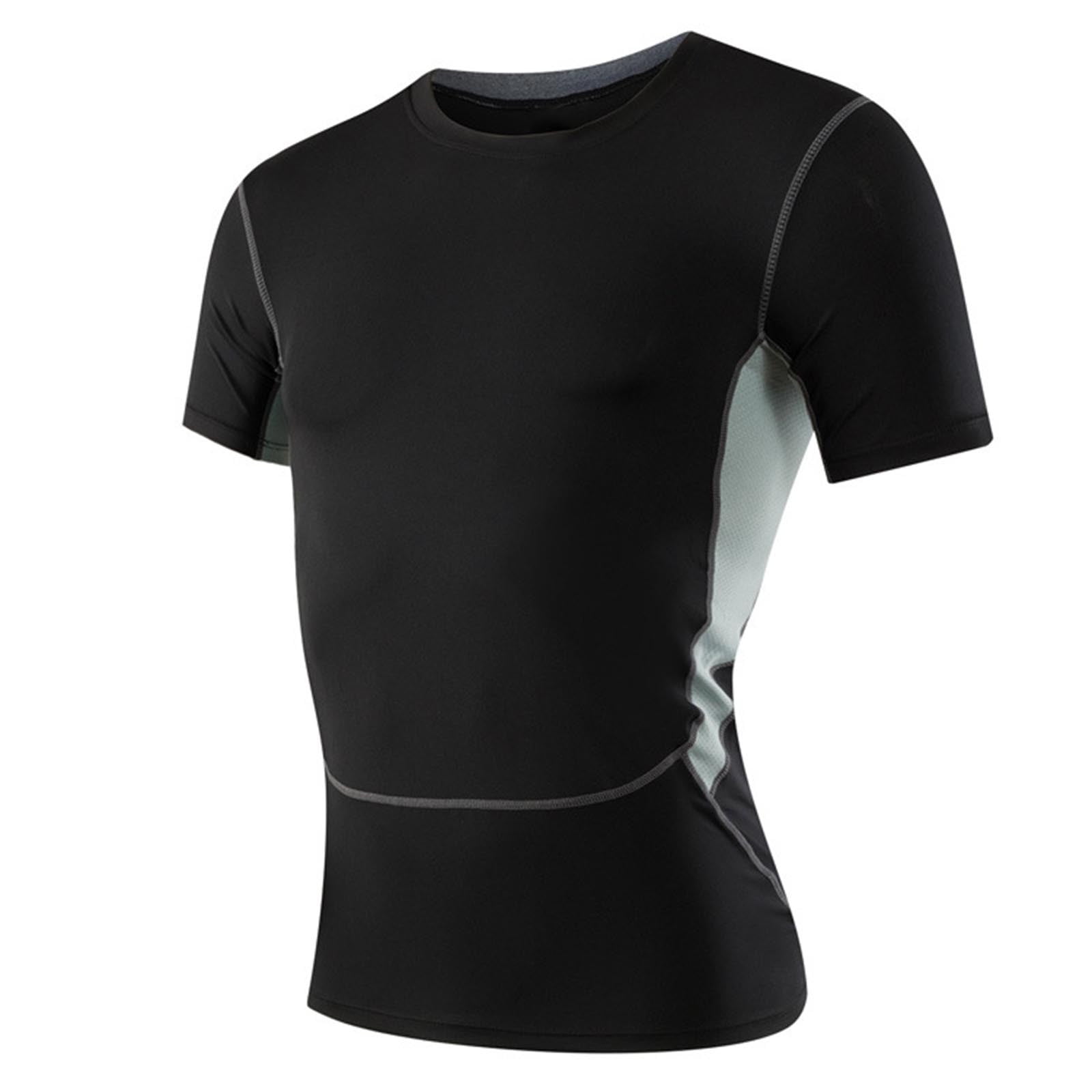 aidice Workout Tops for Men Round Neck Short Sleeve Athletic Shirts ...