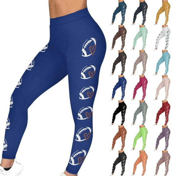 aidice Yoga Leggings for Women Baseball Heart Printed High Waisted Slim ...