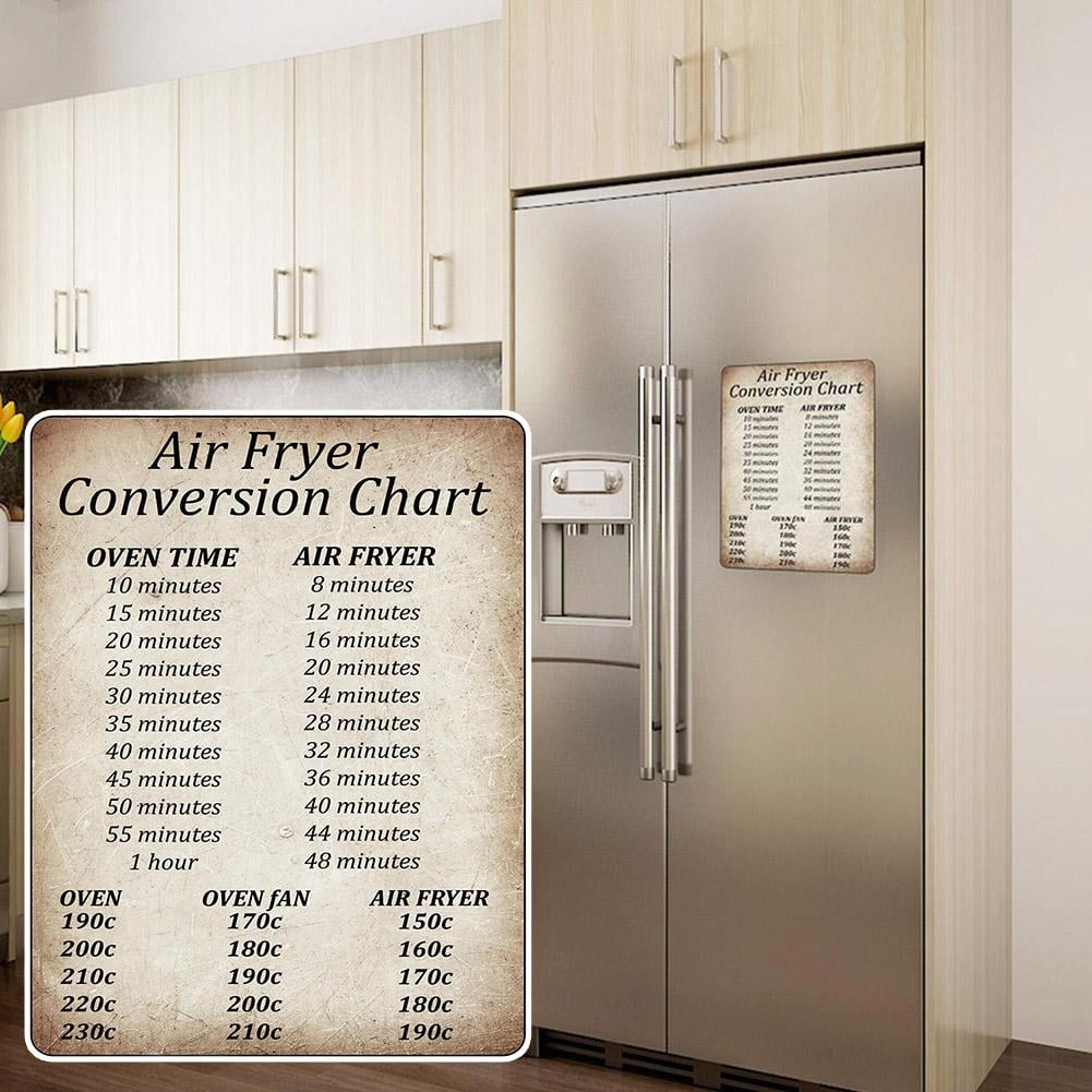 air Fryer Conversion Chart Sticker air Fryer Cooking Time Chart Kitchen ...