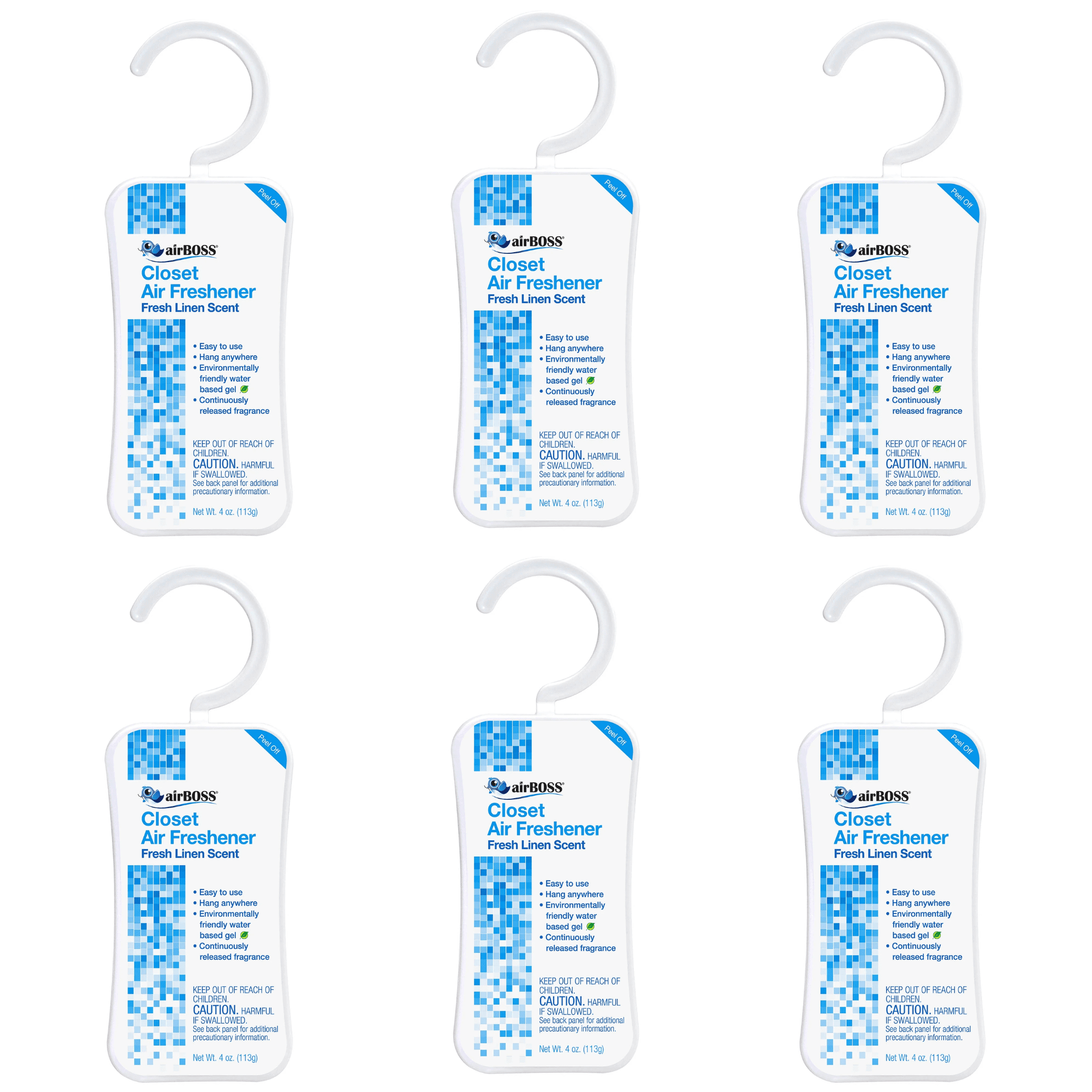 airBOSS Fresh Linen Scent Closet Air Freshener 4 oz (Pack of 6 ...