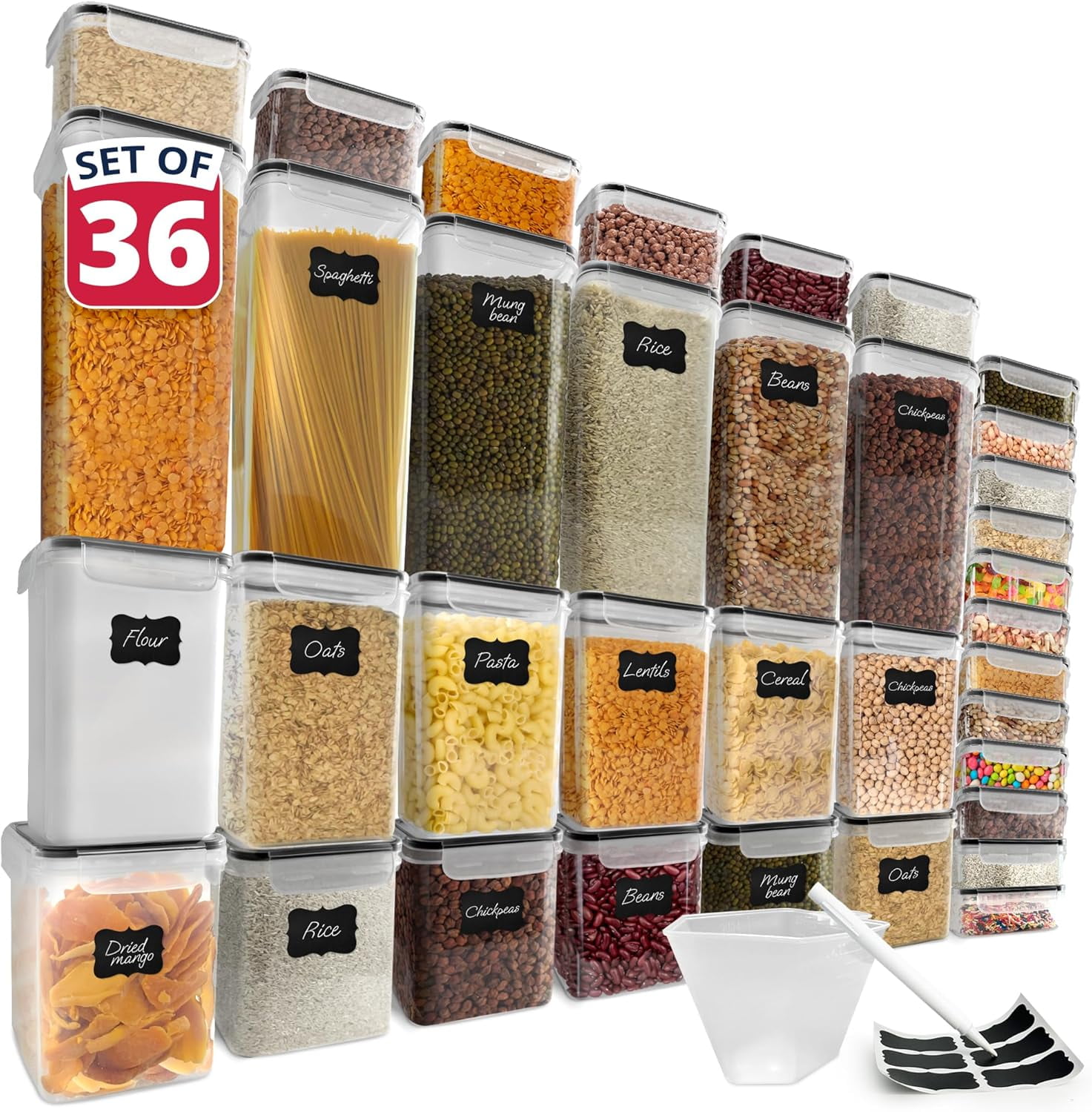 **airtight food storage containers with lids (36 sets) | kitchen ...