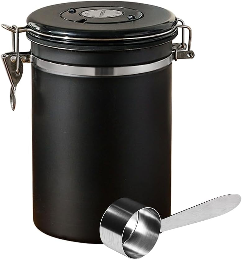 airtight stainless steel coffee canister,1.8l coffee bean storage ...