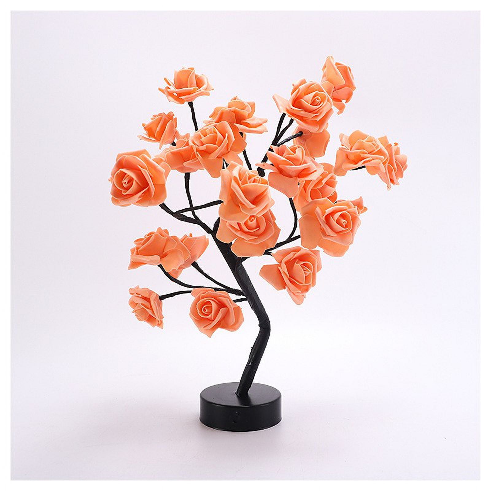 ajkijo Rose Flower Table Tree Light 24 LEDs Desk Top Bonsai Lighted ...