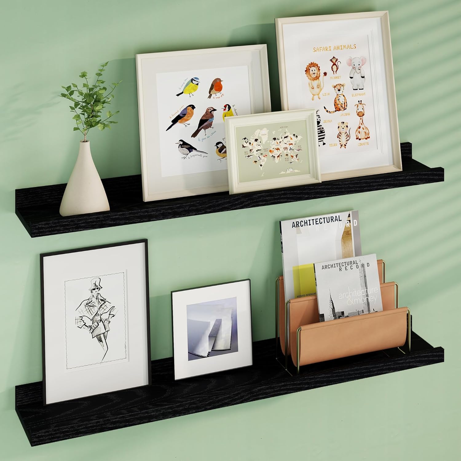 ak Floating Shelves 36 Inch Picture Ledge Shelf Set of 2, Rustic Wall ...