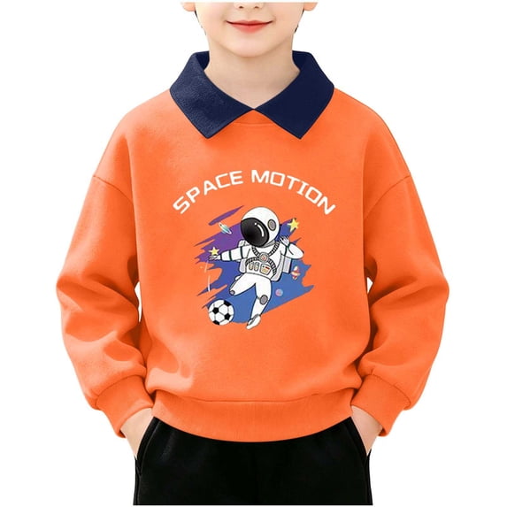 akafmk Boys Long Sleeve Shirts Collared Sweatshirt Cute Pullover ...