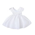 akafmk Girls Ruffle Mini Dresses Sleeveless Crew Neck A-Line Cute ...
