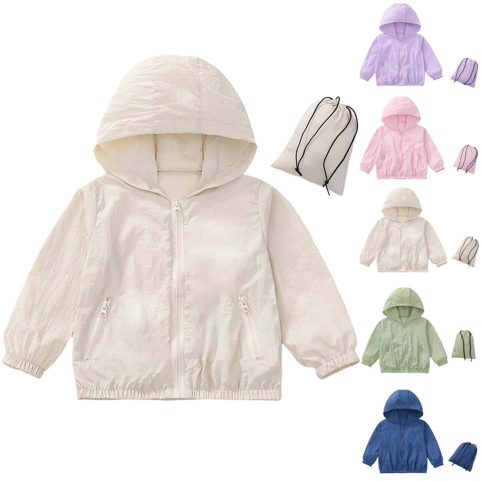 akafmk Kids Sun Jacket Lightweights Hooded Coat Packable with Carry ...