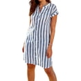 akafmk Summer Womens Shirt Dresses Button Front Short Sleeve Mini Dress ...