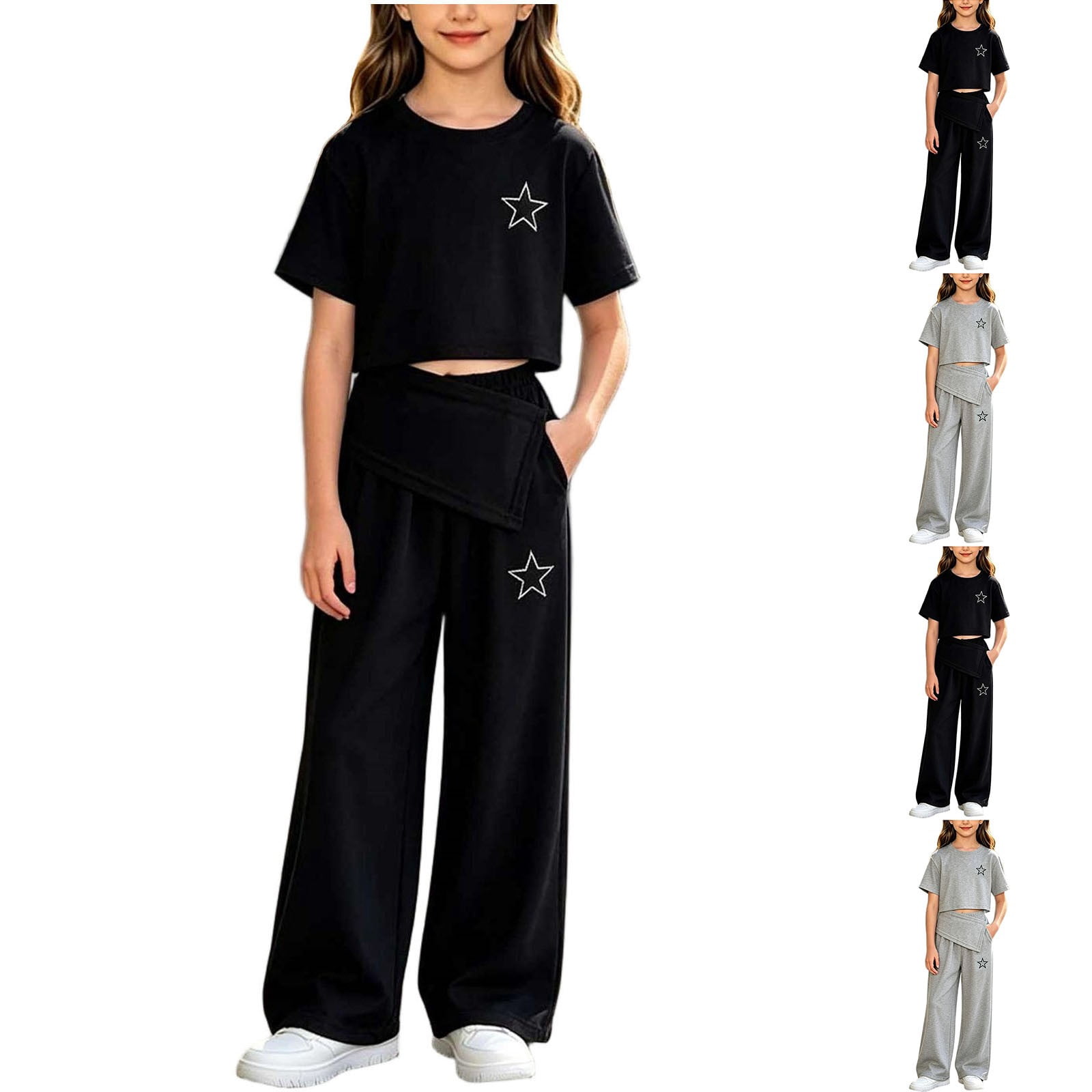 akafmk Teen Girls Fashion Outfits Summer Clothes 2-Piece Pant Sets ...
