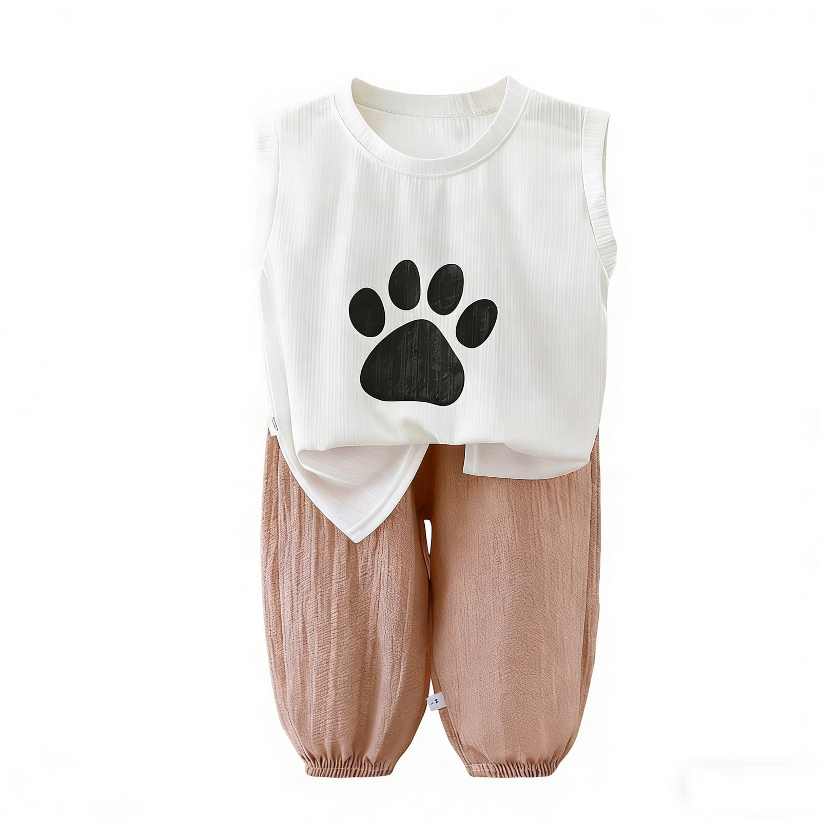 akafmk Toddler Boys Summer Outfits 2-Piece Plain Cottons Print Round ...