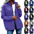 akafmk Womens Lightweights Windbreaker Jacket Stand Collar Zip Up Coat ...