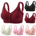 akafmk Womens Plus Size Front Closure Bras Pushup Wireless Breathable ...