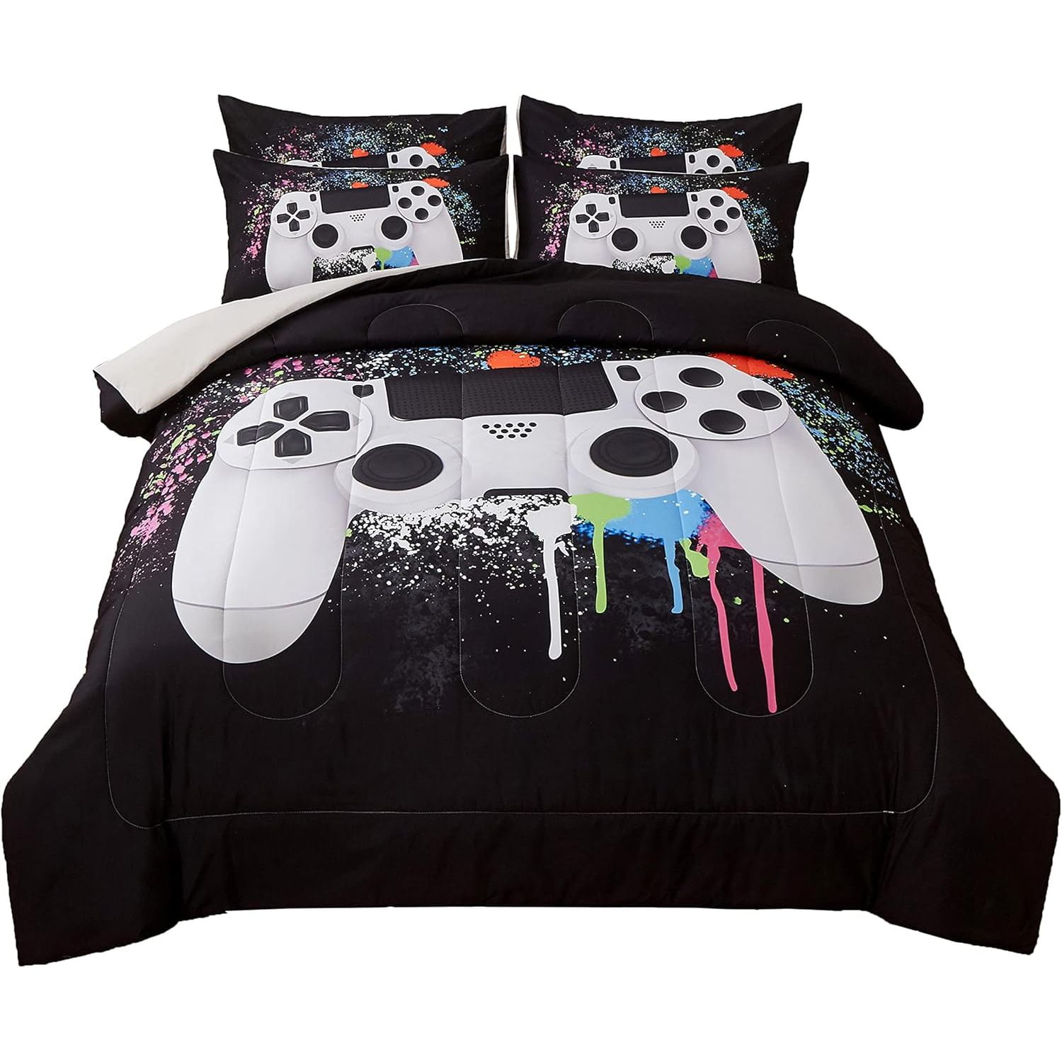 akkialla Gamer Bedding Sets for Boys, Queen Size 3-Piece Gaming ...