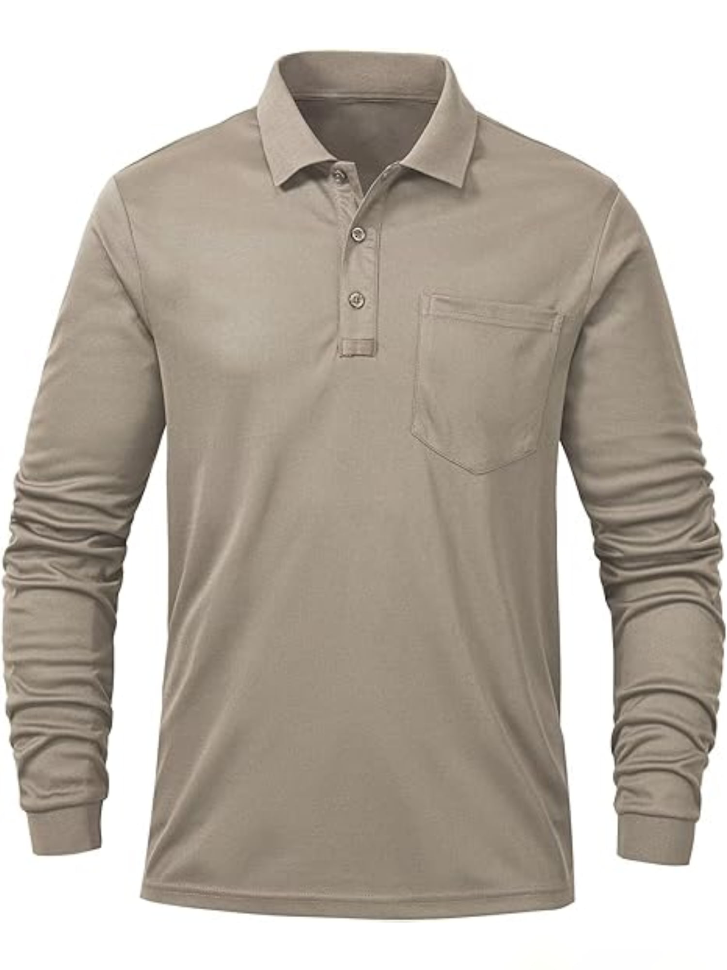 aklmy Men's Polo Shirt Long Sleeve Quick Dry Athletic Performance ...