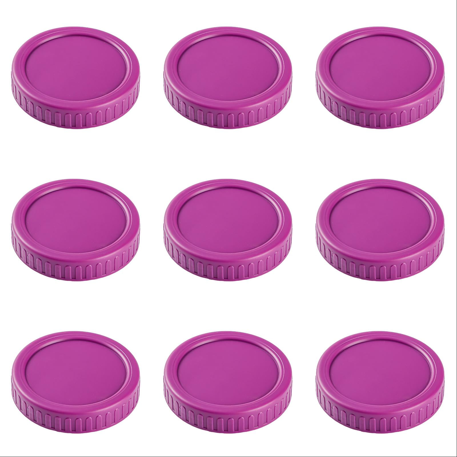 akuxy 2026 New Sale! 86mm Wide Mouth Plastic Mason Jar Lids, 9pcs ...