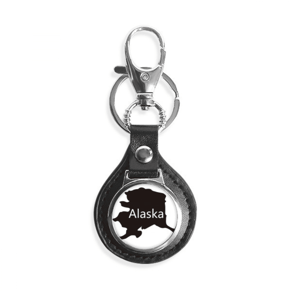 alaska usa map stars stripes flag key link chain keyholder finder hook ...