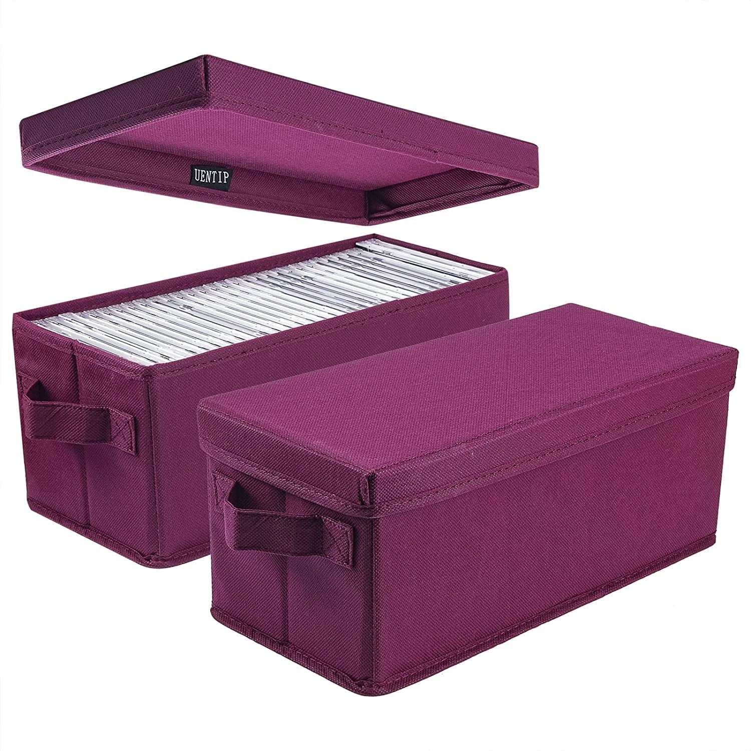 alavisxf xx 255-Capacity CD Storage Box Cases, Rose Red, 2 Pack ...
