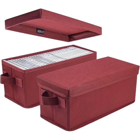CD Storage Boxes - Pack of 2 CD Case Holder, Container holds 30 CDs in ...