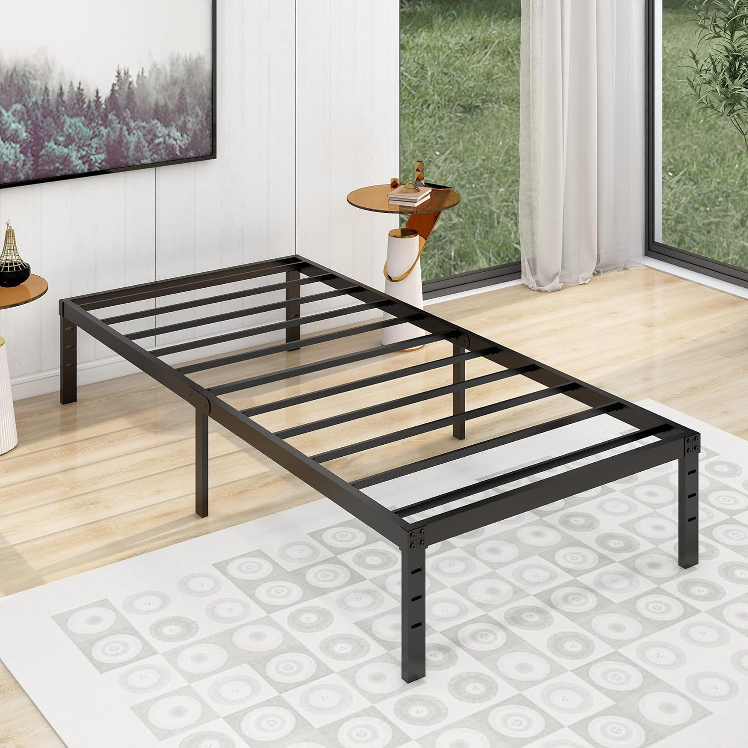 Alazyhome 14 inch Easy Base Bed Frame, Twin XL, Heavy Duty Steel Slat ...