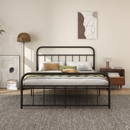 DHP Narla Queen Size Metal Platform Bed Frame, Industrial Black ...