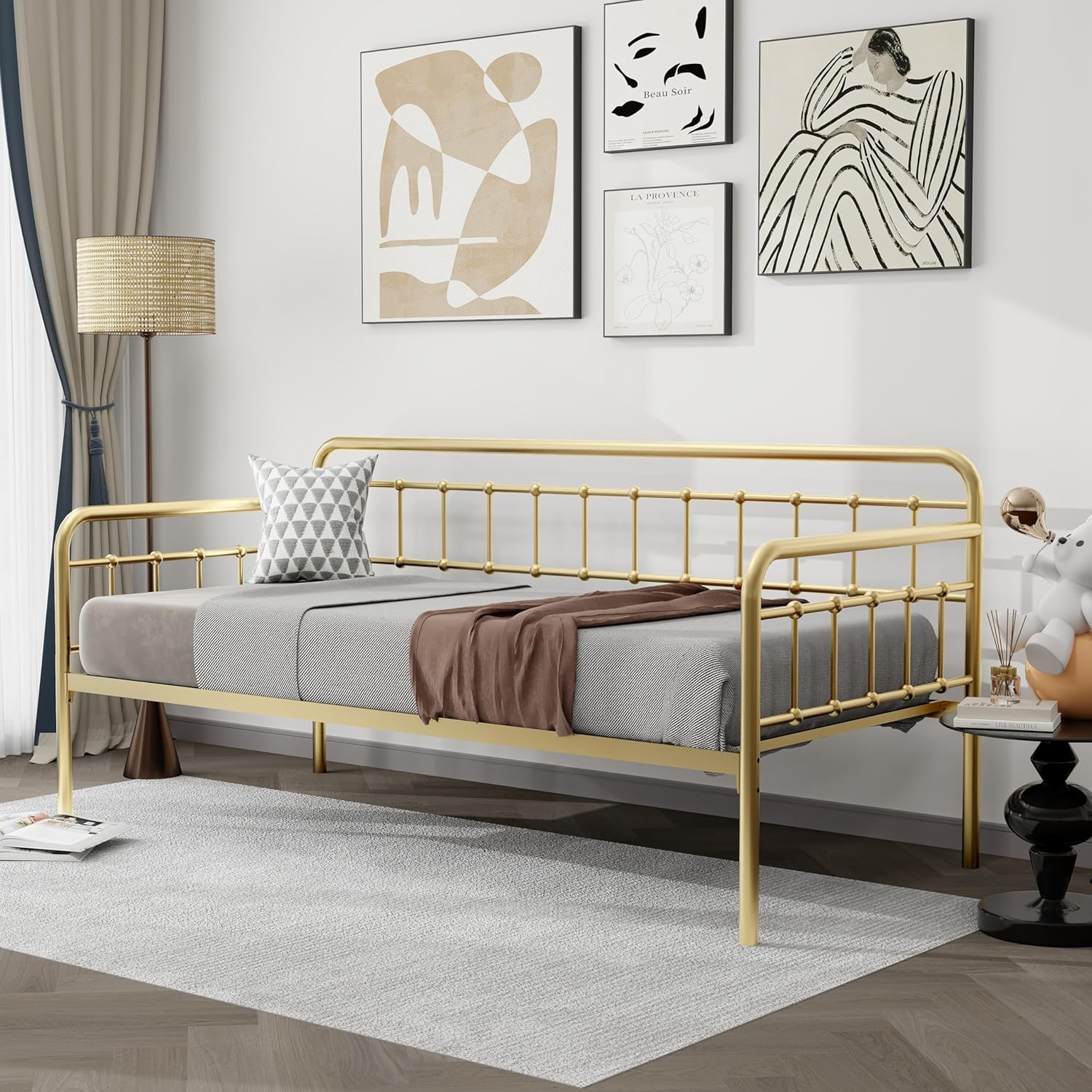 alazyhome Daybed Frame for Small Spaces, Single Metal Twin Sofa Bed ...