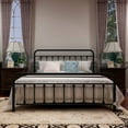 aLazyHome Vintage Queen Size Metal Bed Frame, Black, Easy-Assembly ...