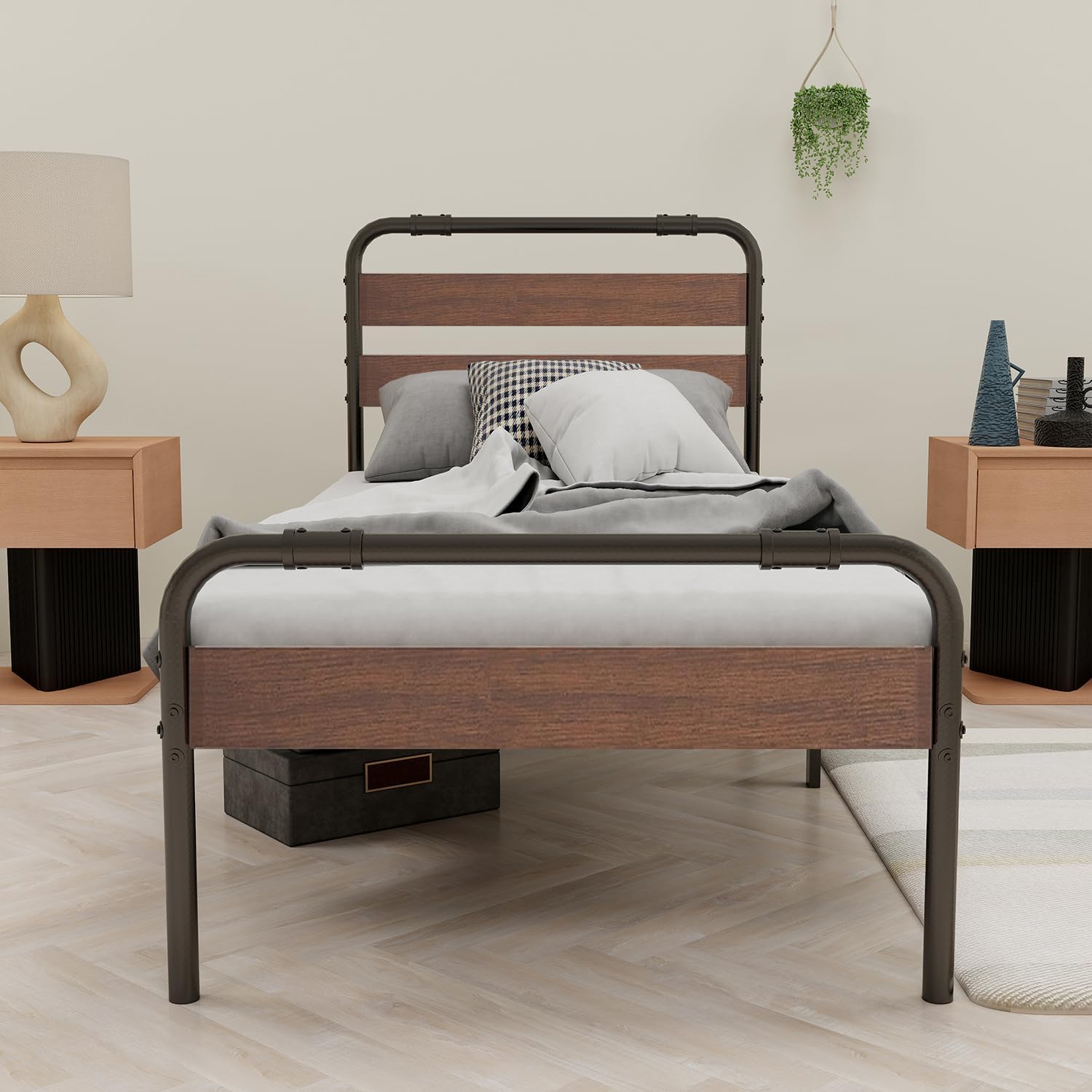 Prepac Sonoma Twin XL Bookcase Platform Bed with Drawers, Wood Frame ...