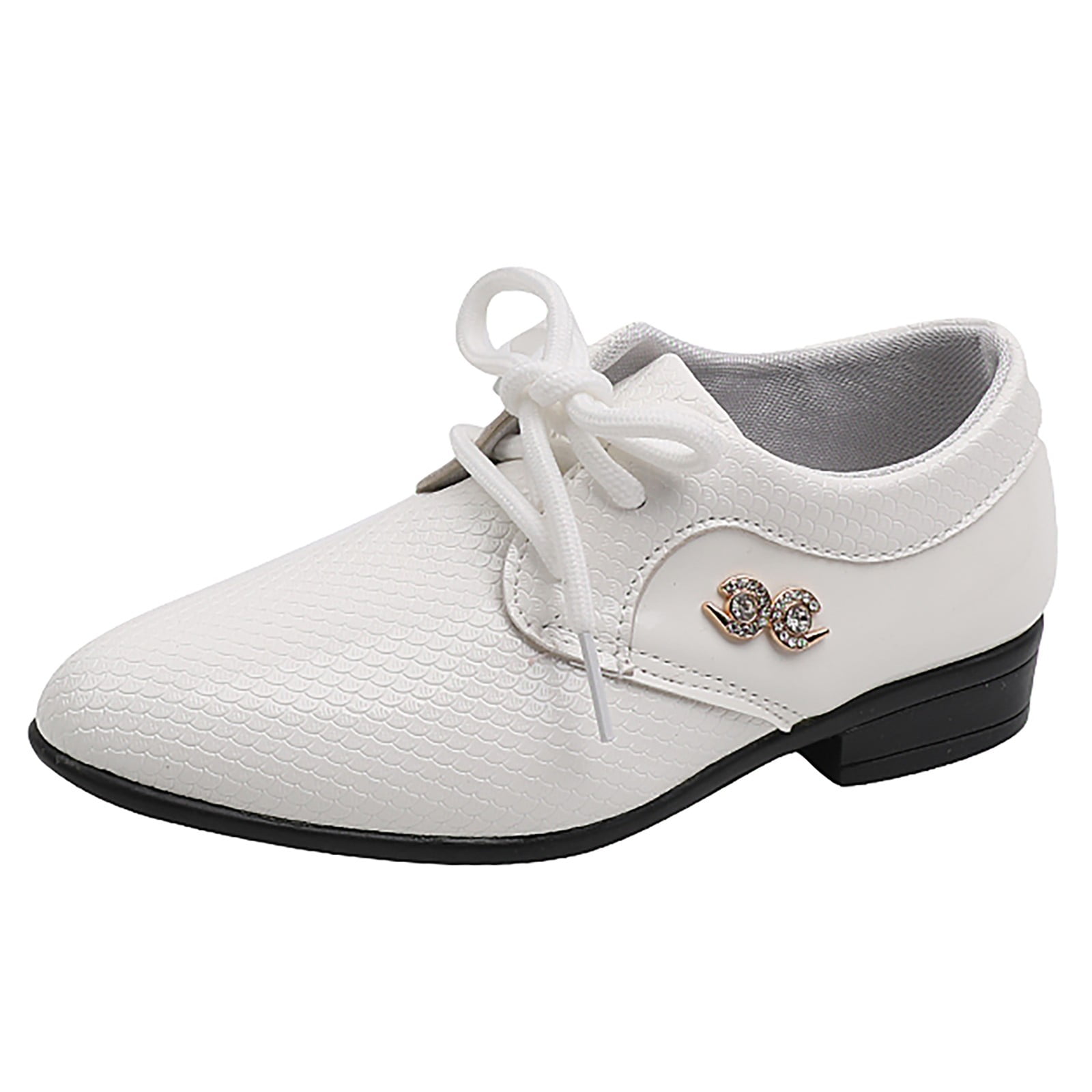 alcepopk Boys Girls Classic Wingtip Dress Shoes Wedding School Uniform ...