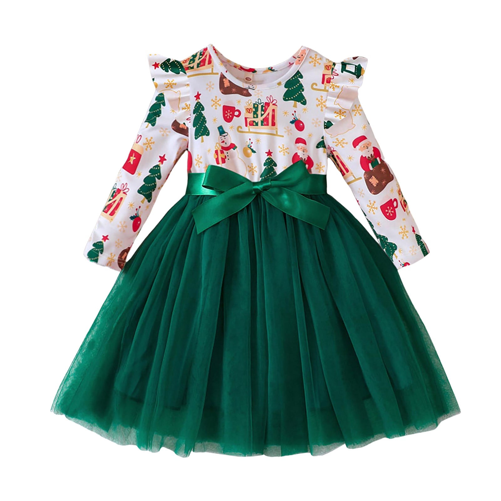 alcepopk Girls Christmas Dresses for Winter Long Sleeve Toddler Girls ...
