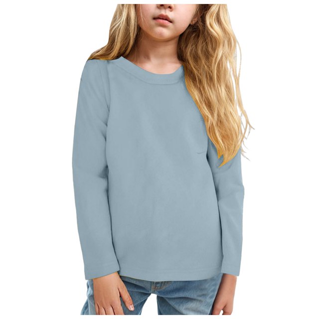 alcepopk Girls Long Sleeve Shirts Soft Crewneck Long-Sleeve T-Shirts ...