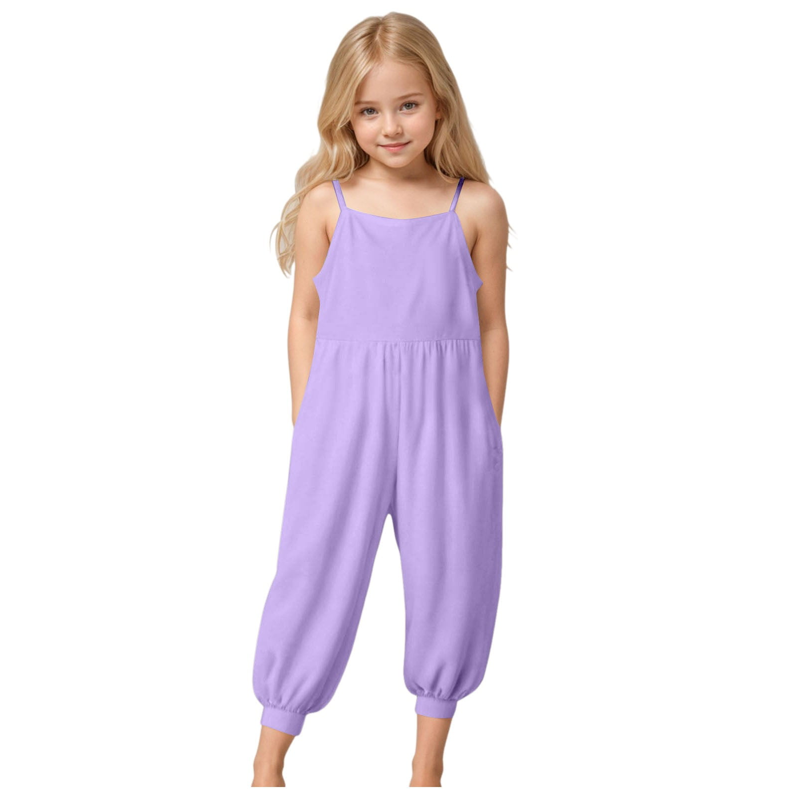 alcepopk Girls Overalls Kids Casual Sleeveless Jumpsuit One Piece ...