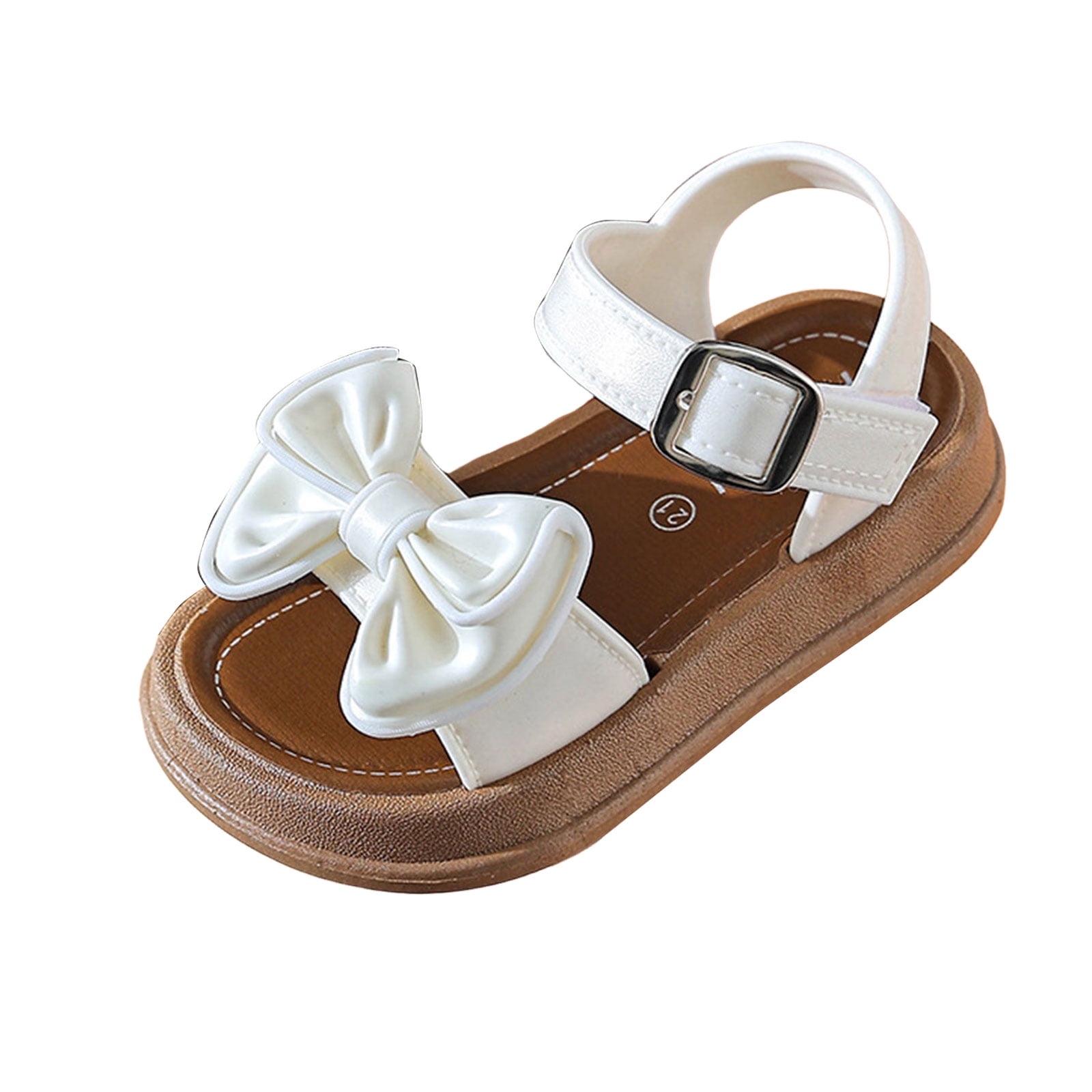 alcepopk Girls Sandals, Open Toe Cute Bow Princess Girls Flats, Sparkly Summer Dress Shoes ...