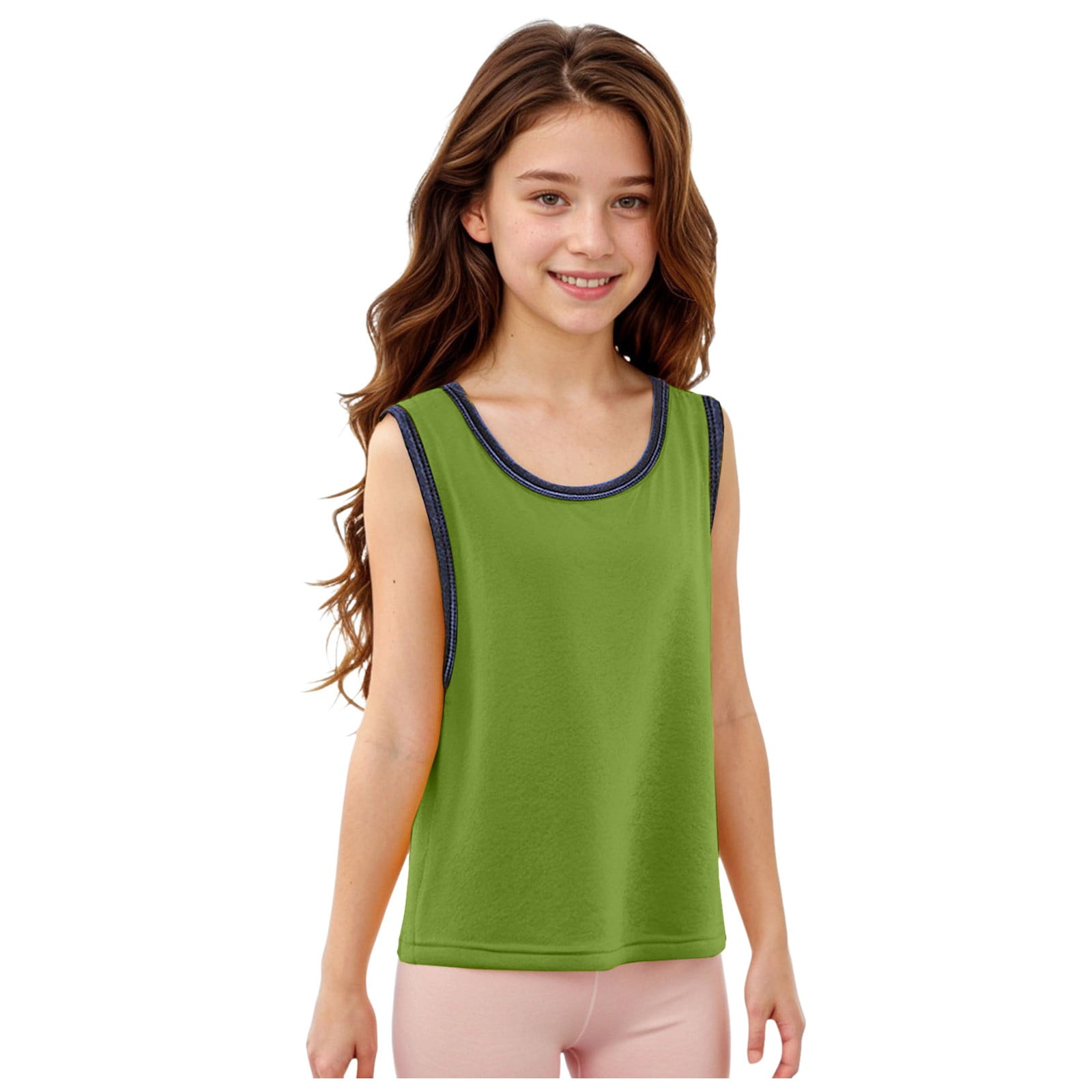 alcepopk Girls Tank Top - Soft Cotton Round Neck Sleeveless Athletic ...