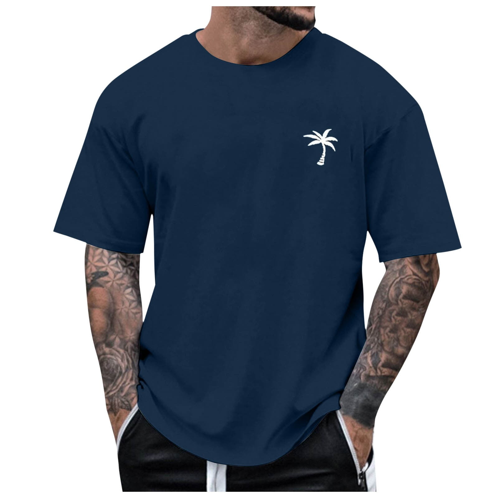 alcepopk Mens T Shirt with Logo - Short Sleeve Crew Neck Soft Fitted ...
