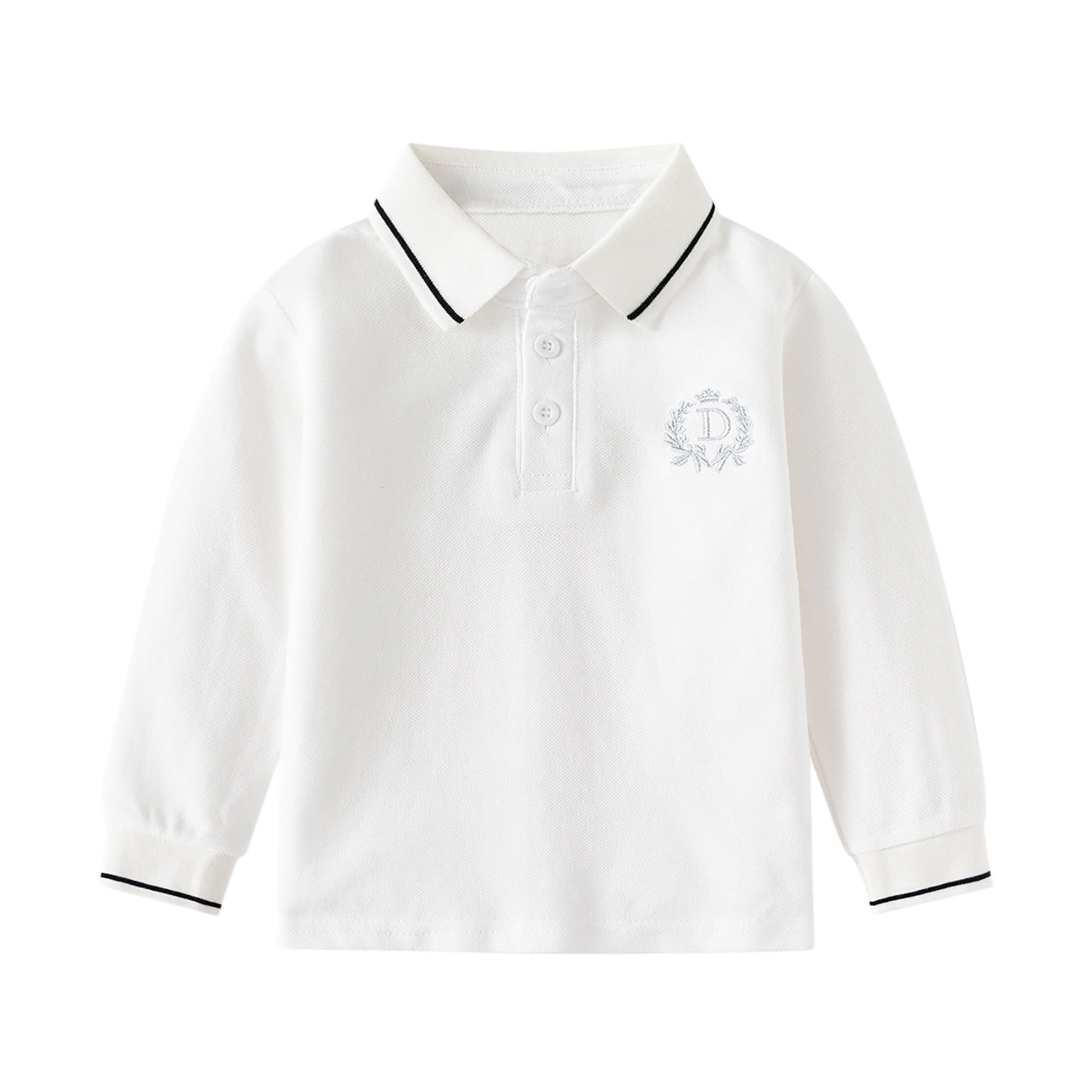 alcepopk Polo School Uniform Shirt with Long Sleeves for Boys and Girls ...
