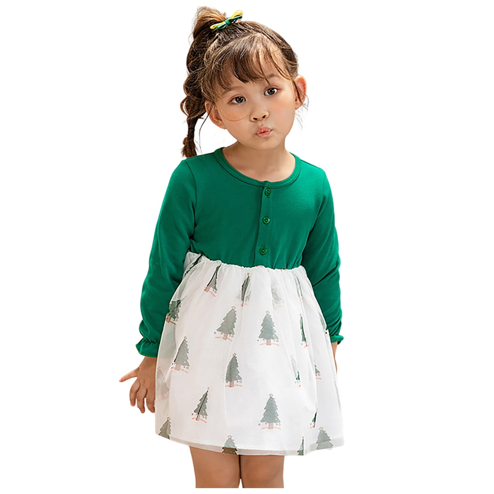 alcepopk Toddler Girls Christmas Dresses Long Sleeve Tulle Dress Formal ...