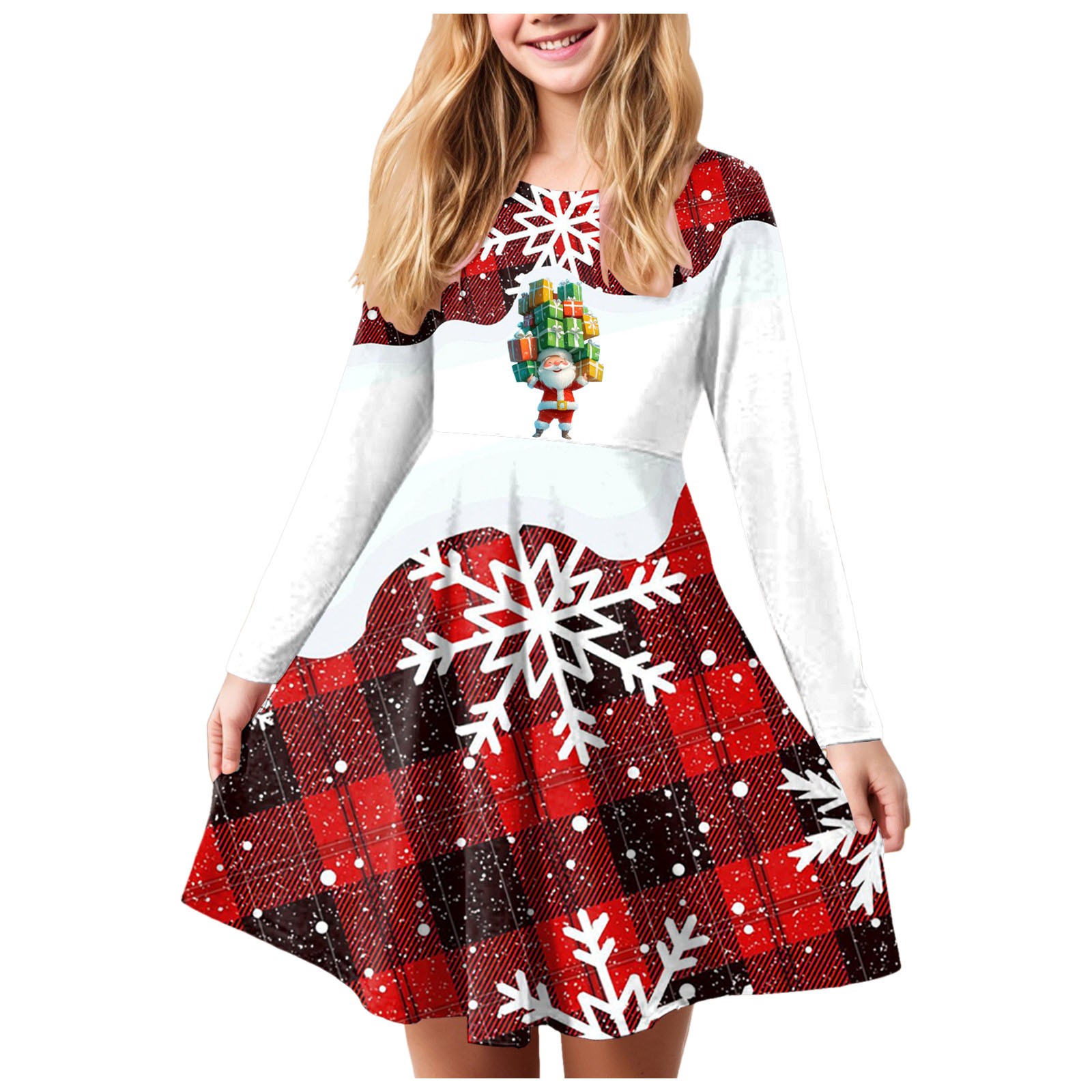 alcepopk Toddler Girl Long Sleeve Casual Christmas Cartoon Tunic Basic ...