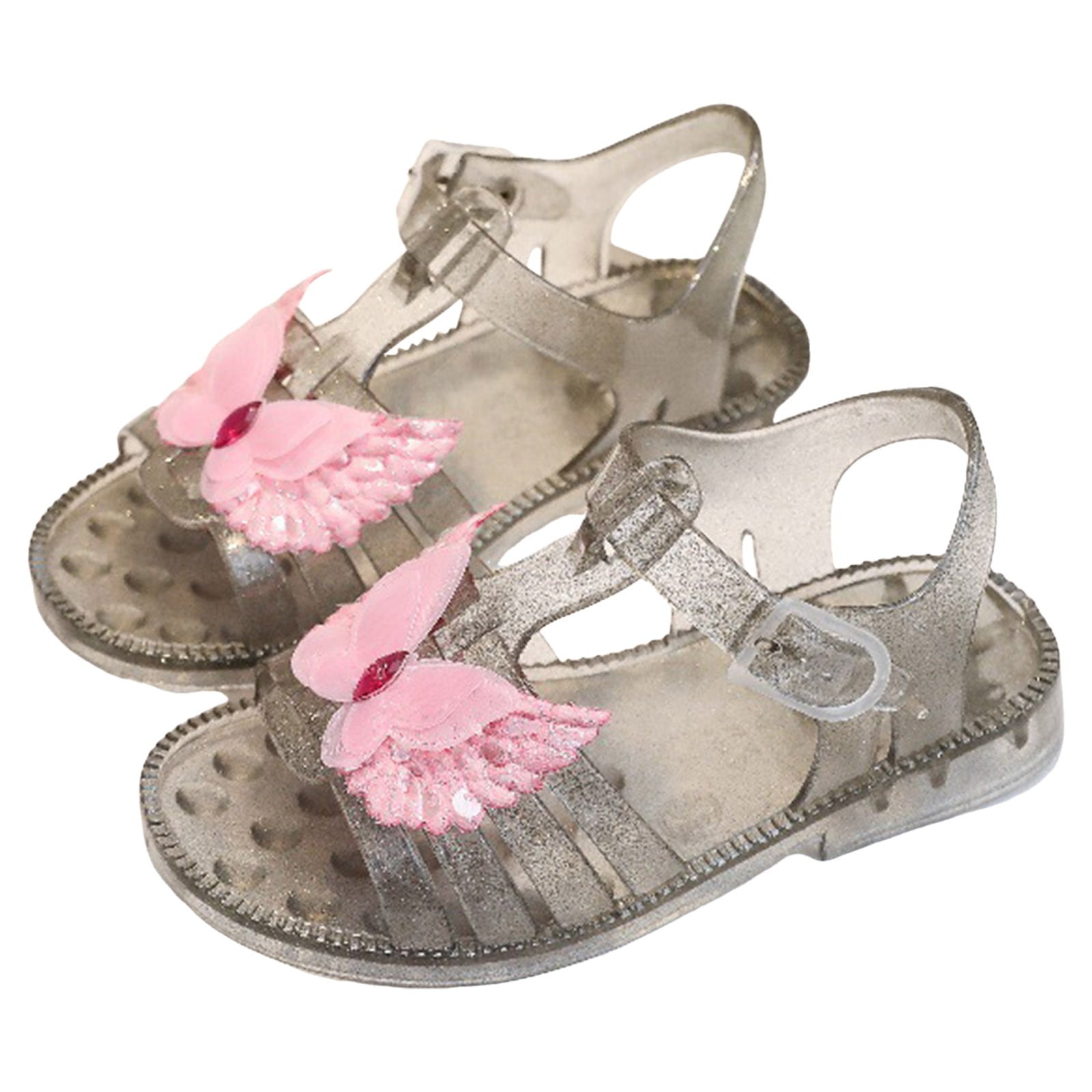 alcepopk Toddler Girls Jelly Sandals Soft Rubber Sole Closed Toe Beach ...