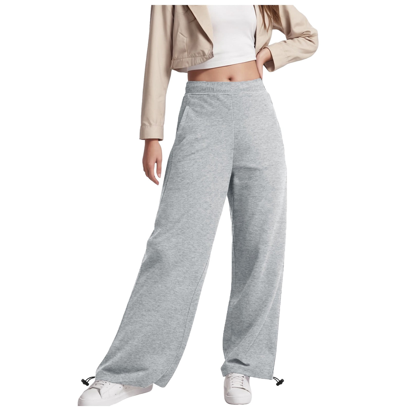 alcepopk Womens High Waist Sweatpants Cotton Lounge Athletic Workout ...