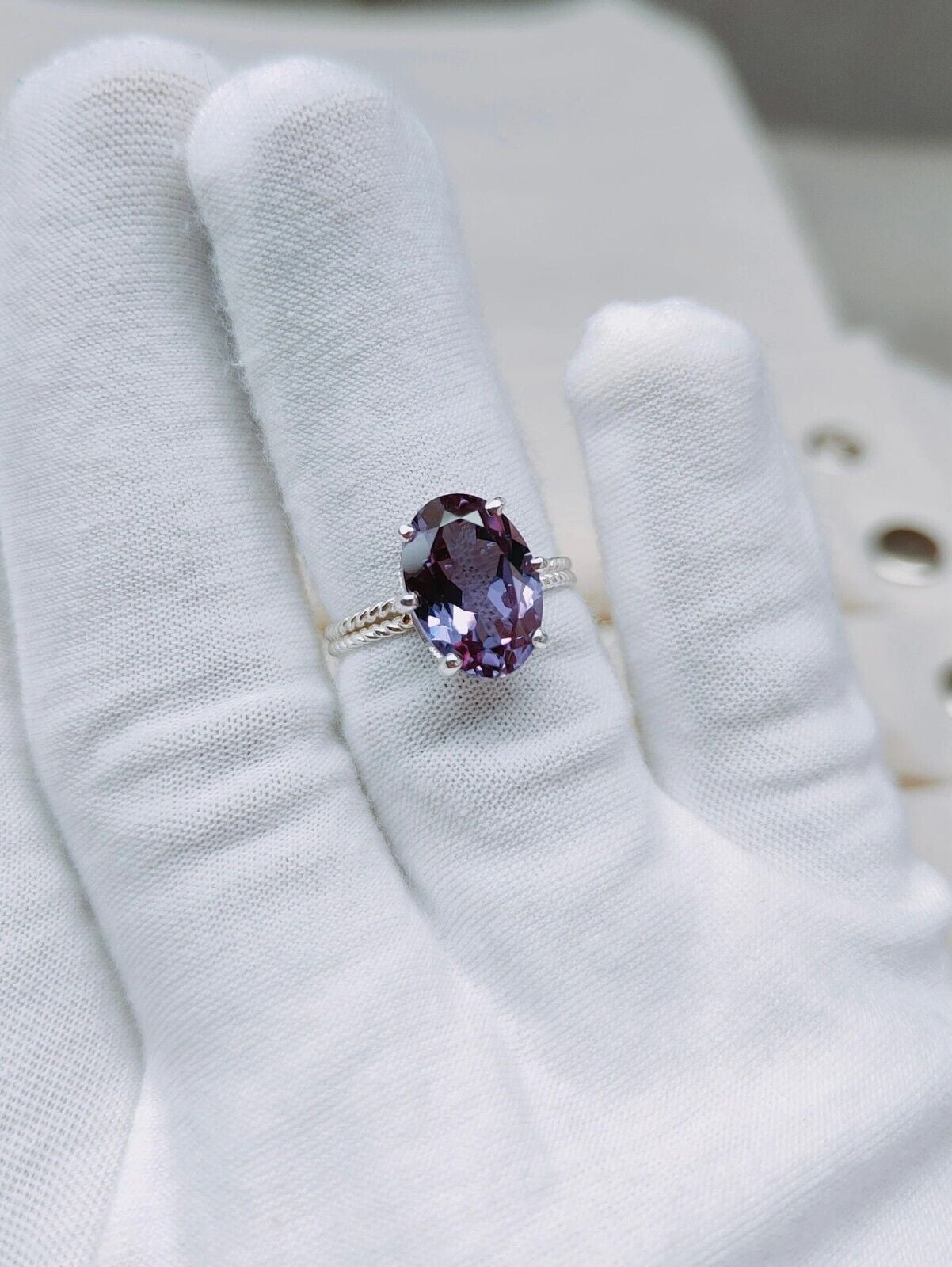 alexandrite ring, Color Change Stone Ring, Oval Cut Alexandrite, hand ...