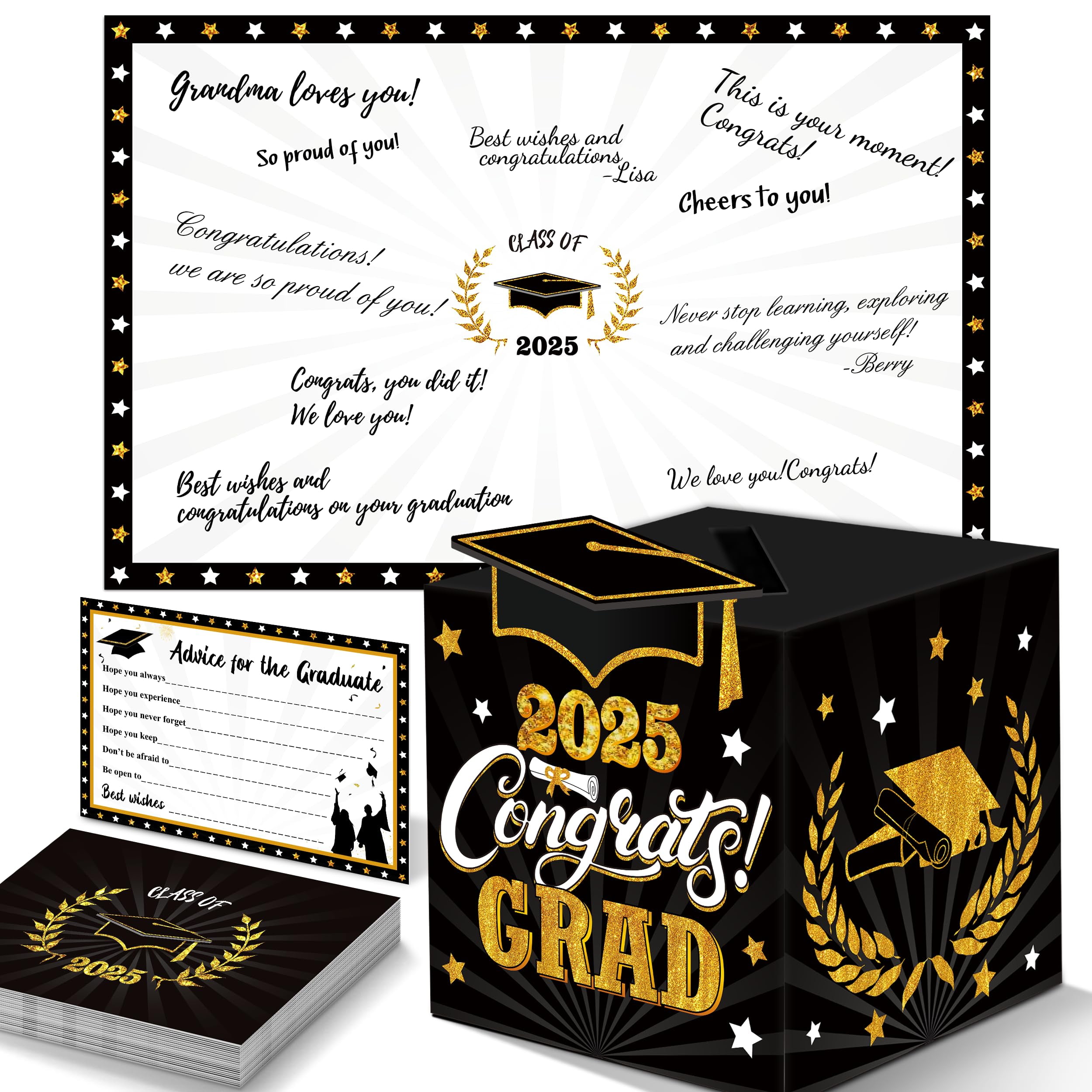 algpty Graduation Decorations Black IFF17 and Gold 2025 - Alternative ...