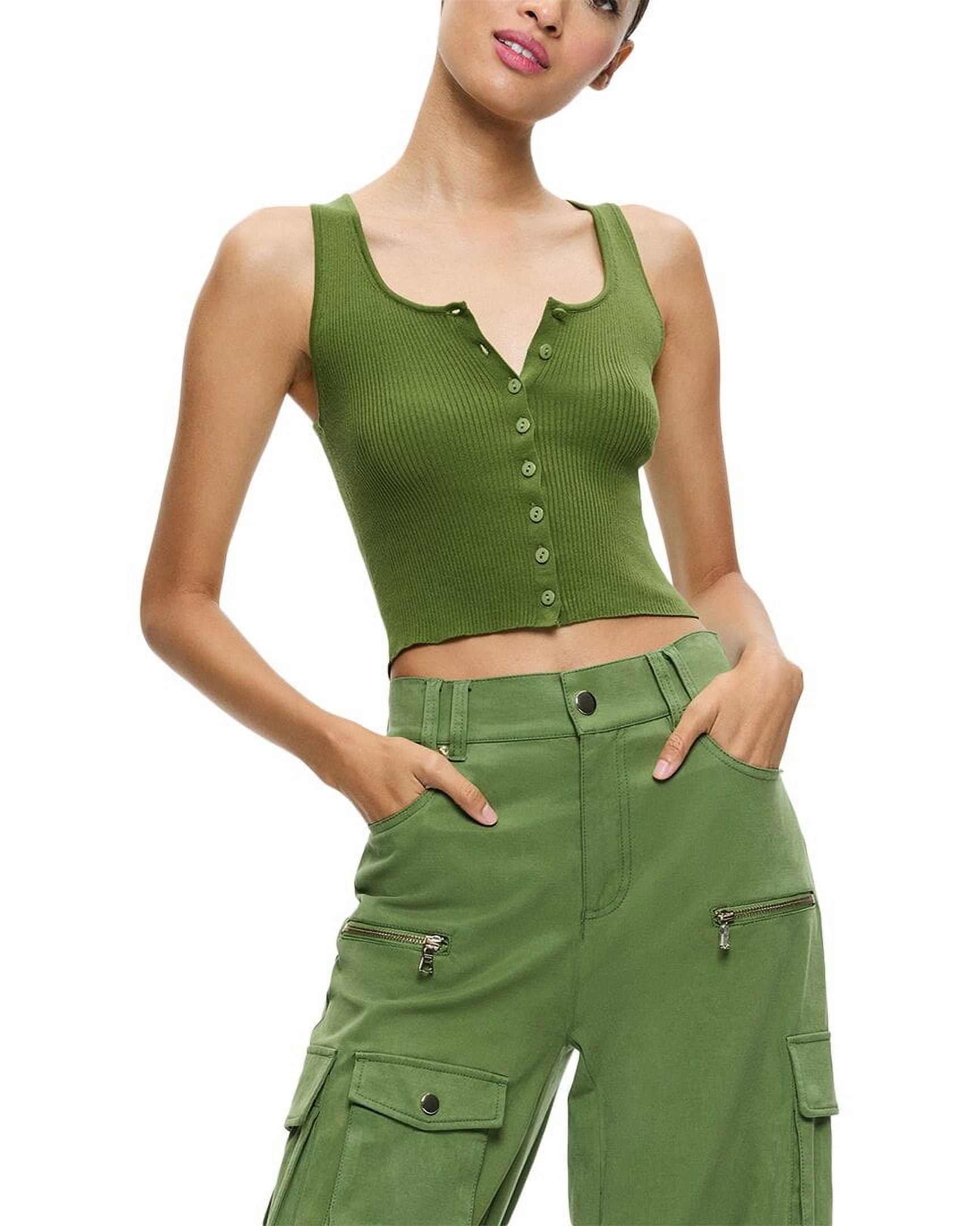 alice + olivia womens Daryn Cropped Tank, l - Walmart.com