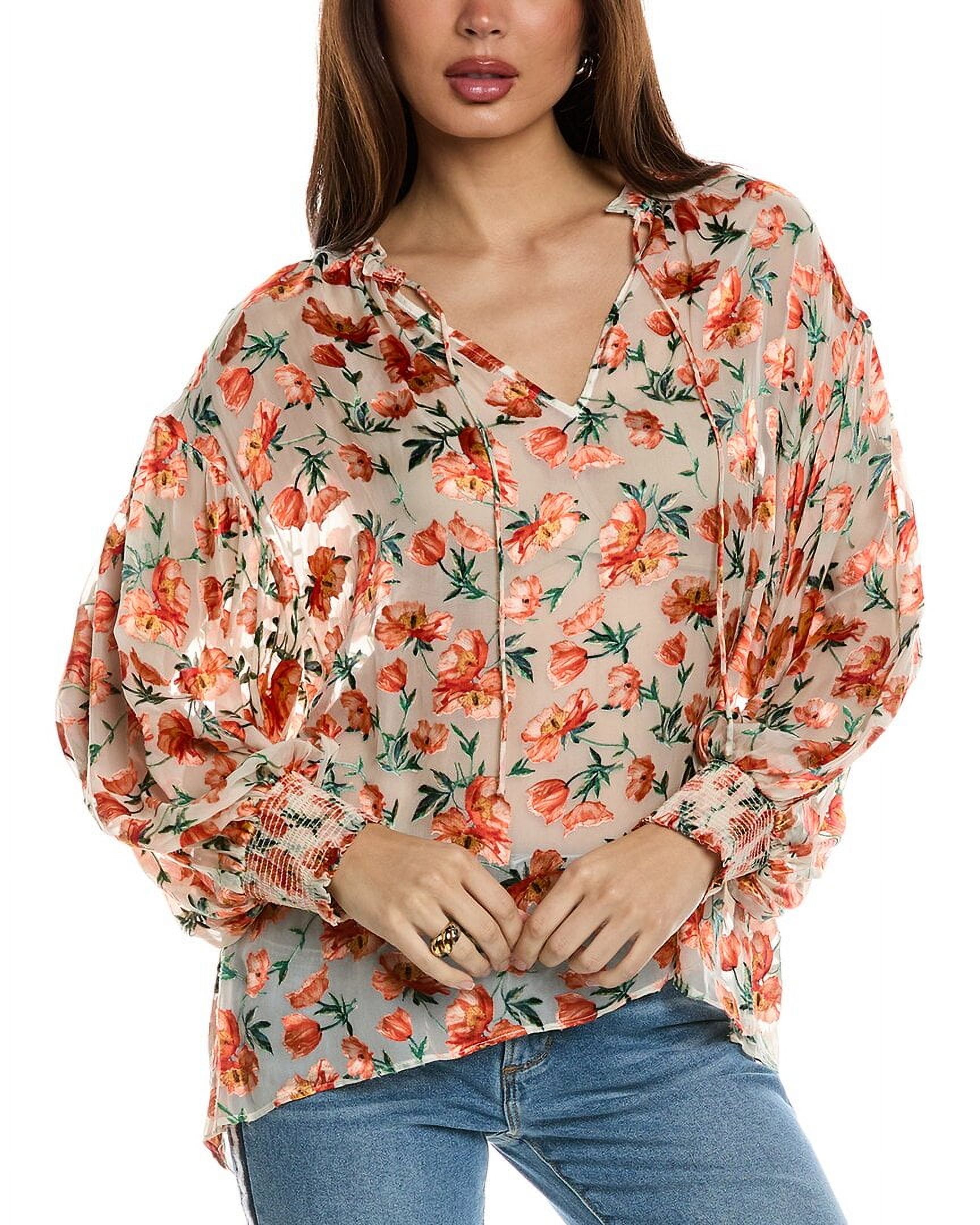 alice + olivia womens Julius Blouse, XL, White - Walmart.com