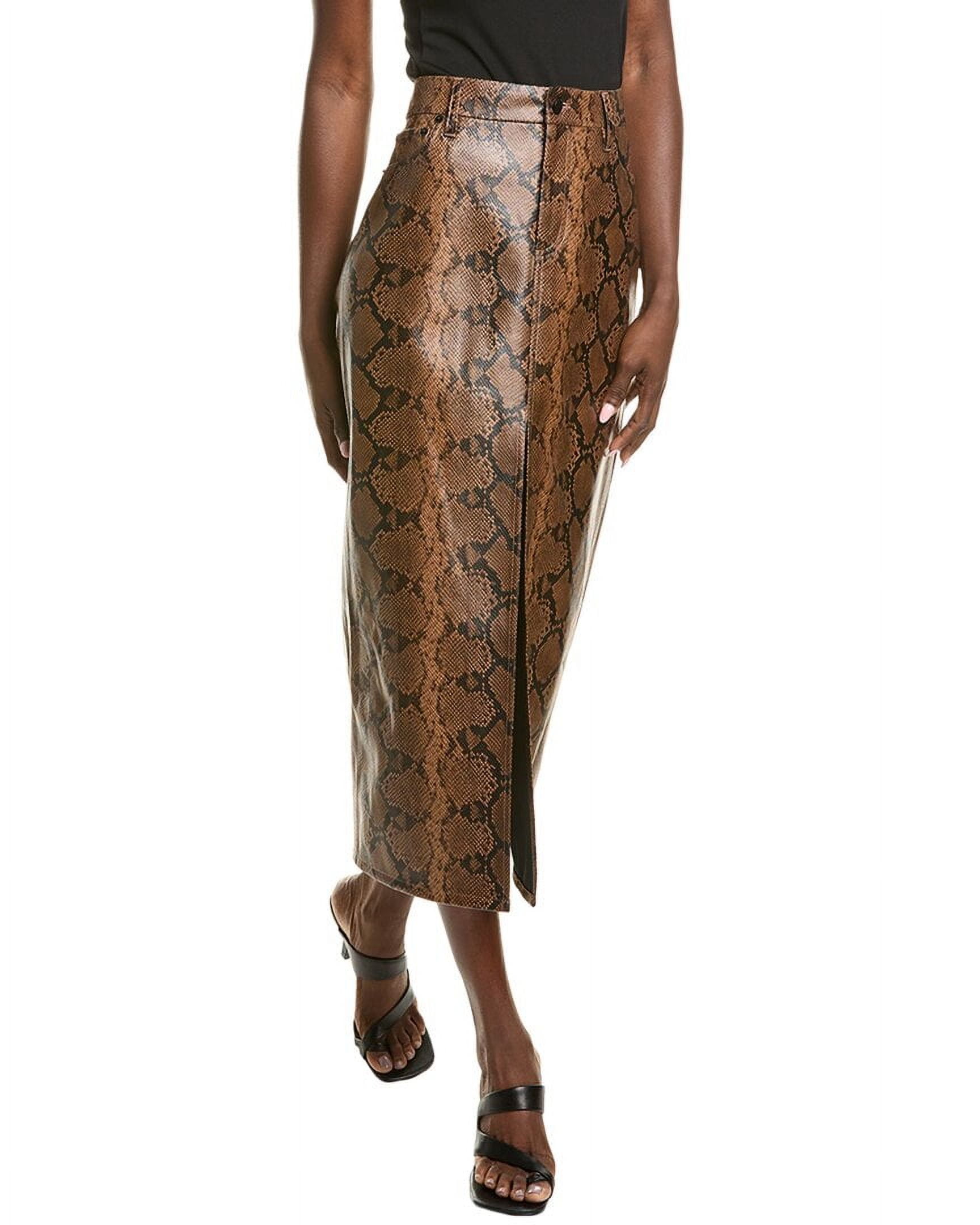 alice + olivia womens Rye High-Rise Midi Skirt, 8, Brown - Walmart.com