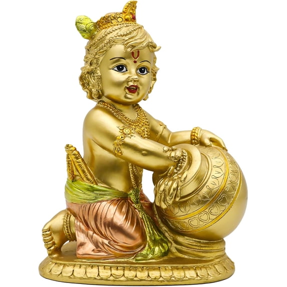 alikiki Hindu Lord Baby Krishna Statue – Indian Idol Krishna Figurines ...